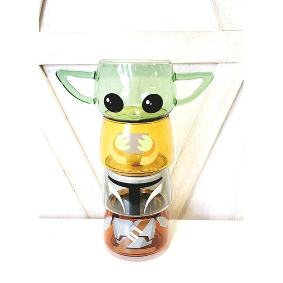 Other | Joyjolt Star Wars The Mandalorian Grogu 4 Stackable Drinking ...